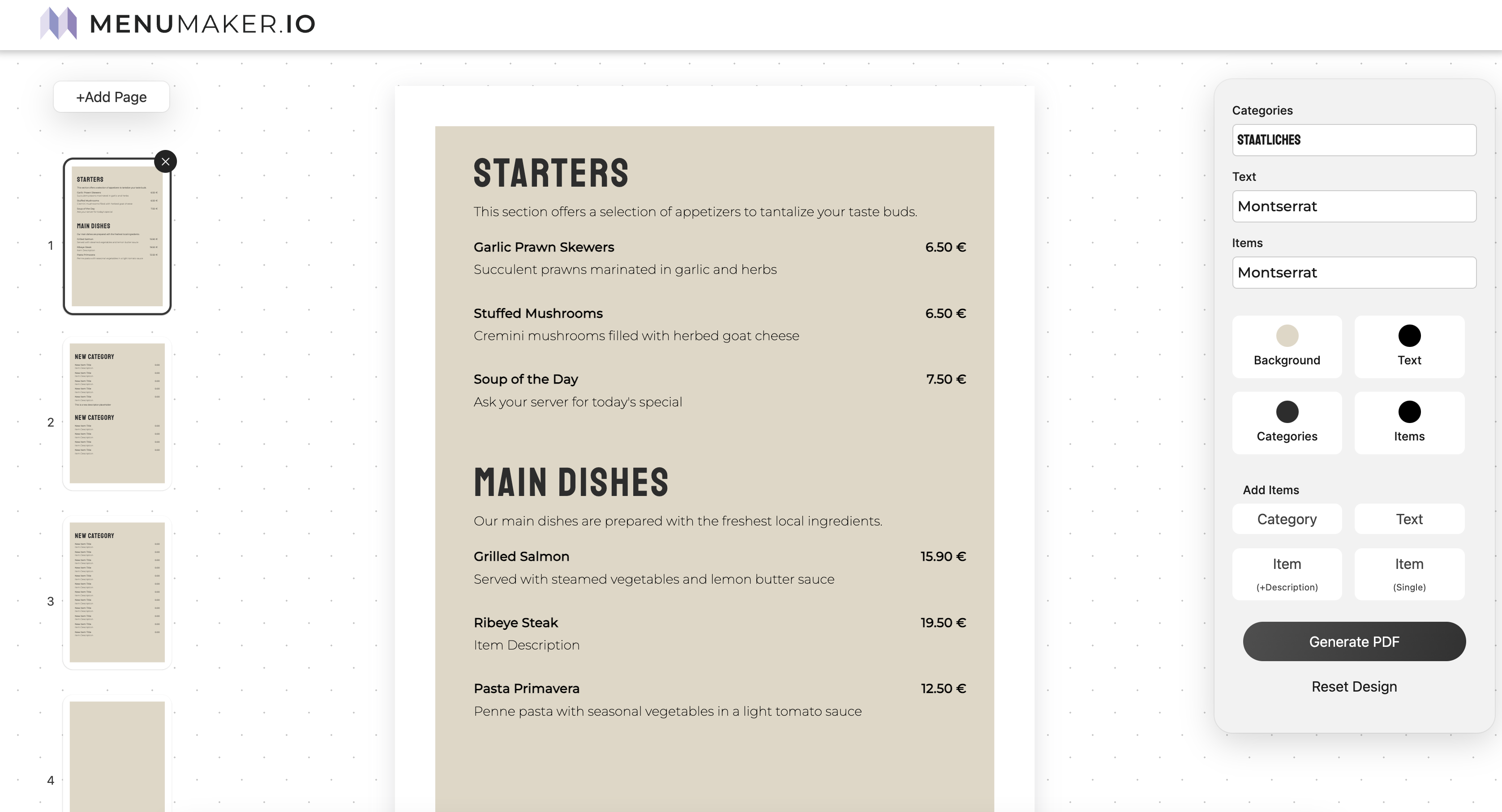 Create Custom Restaurant Menus | MenuMaker.io